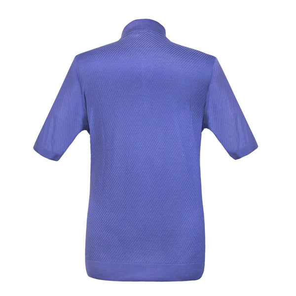 PLAYERA POLO ZIP MANGA CORTA DE ALGODÓN Y SEDA COLOR LILA – Solito Sartoria